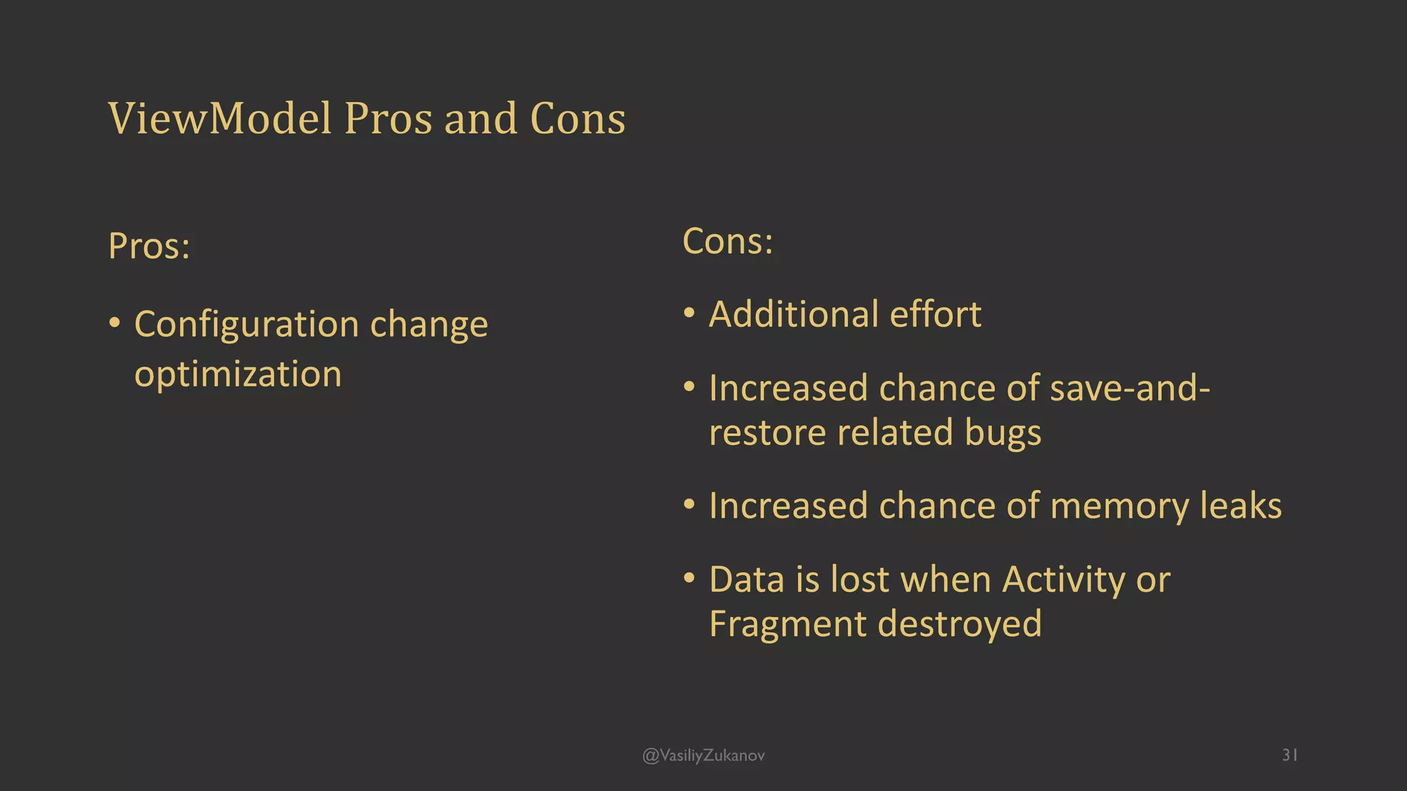 Android Architecture Components Considered Harmful | PPT | Free Download