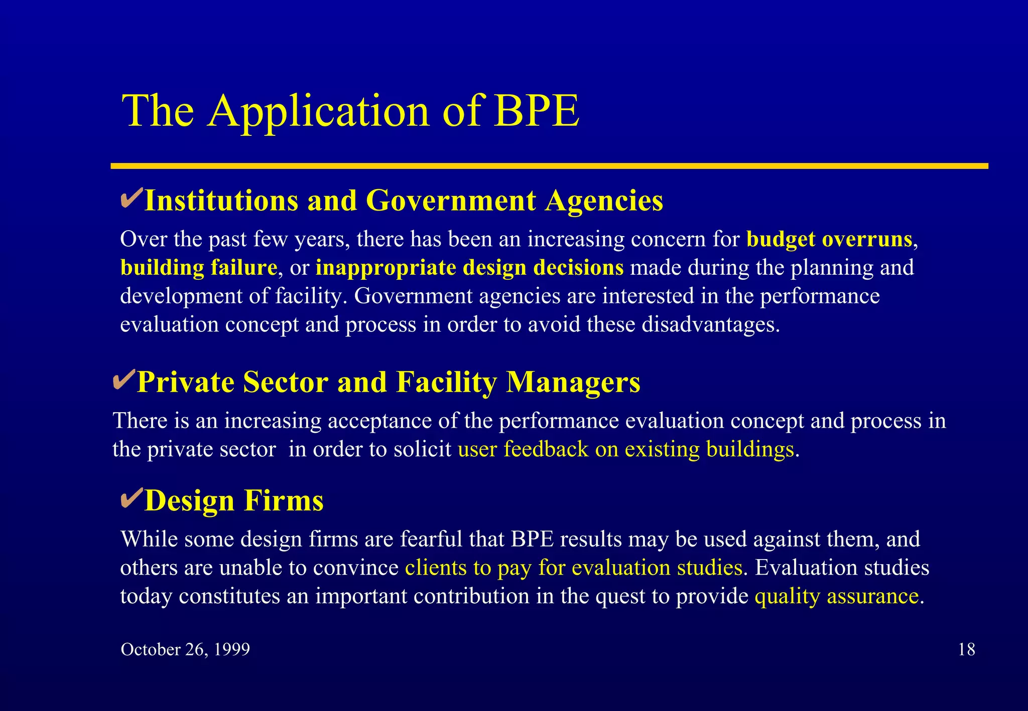 Building Performance Evaluation - Post Occupancy Evaluation | PPT
