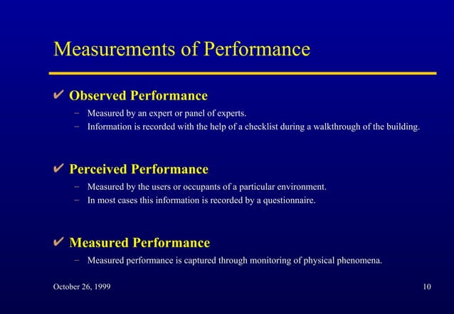 Building Performance Evaluation - Post Occupancy Evaluation | PPT