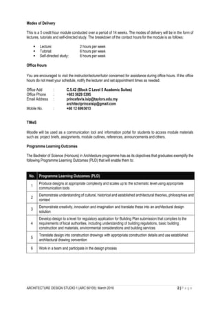 Arch design studio 1 module outline | PDF