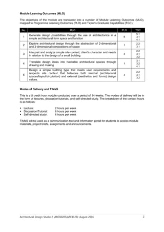 Arch design studio 2 module outline | PDF