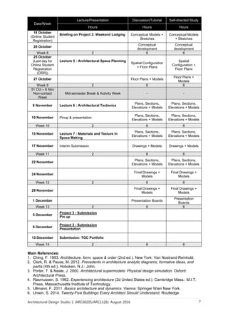 Arch design studio 2 module outline | PDF