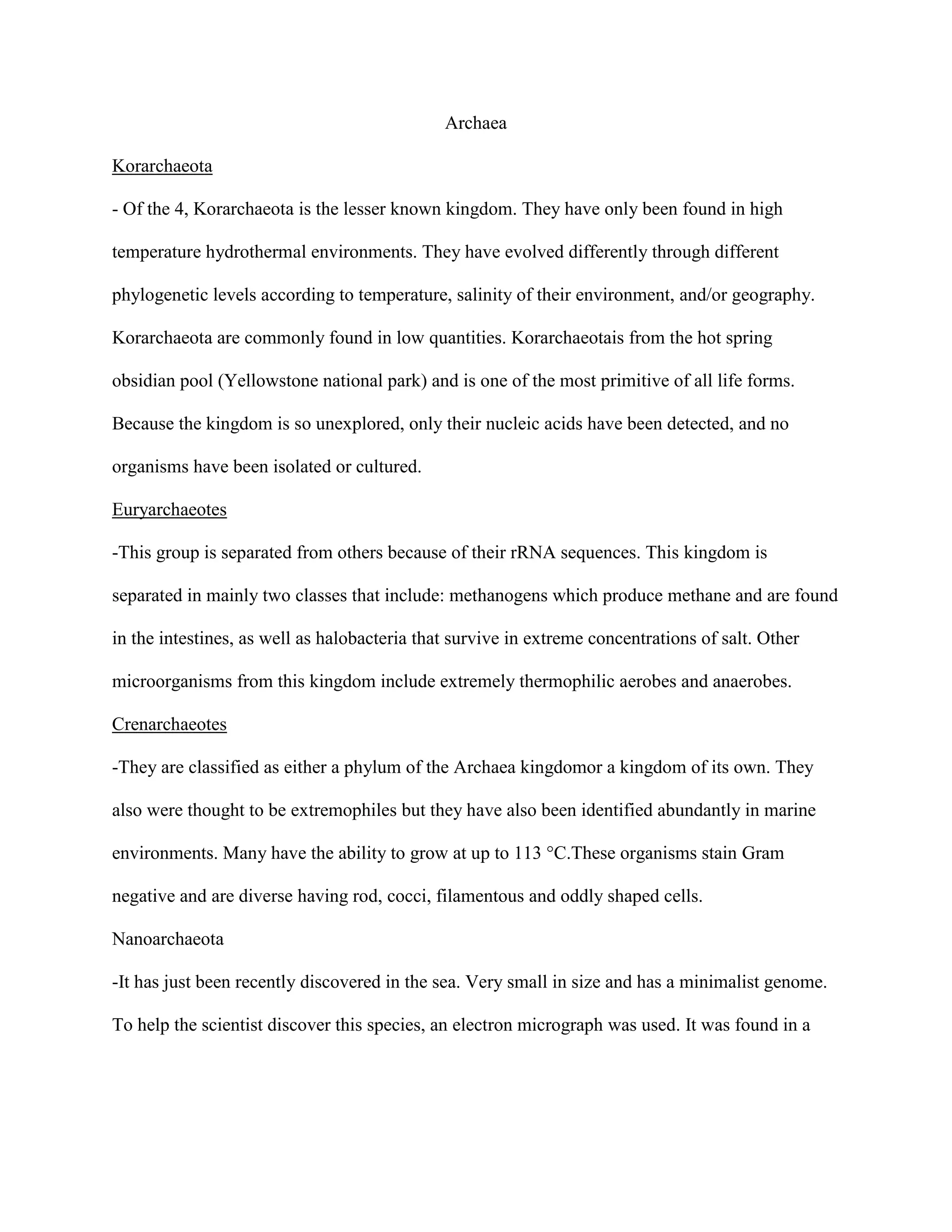Archea and bacteria paragraphs | DOCX