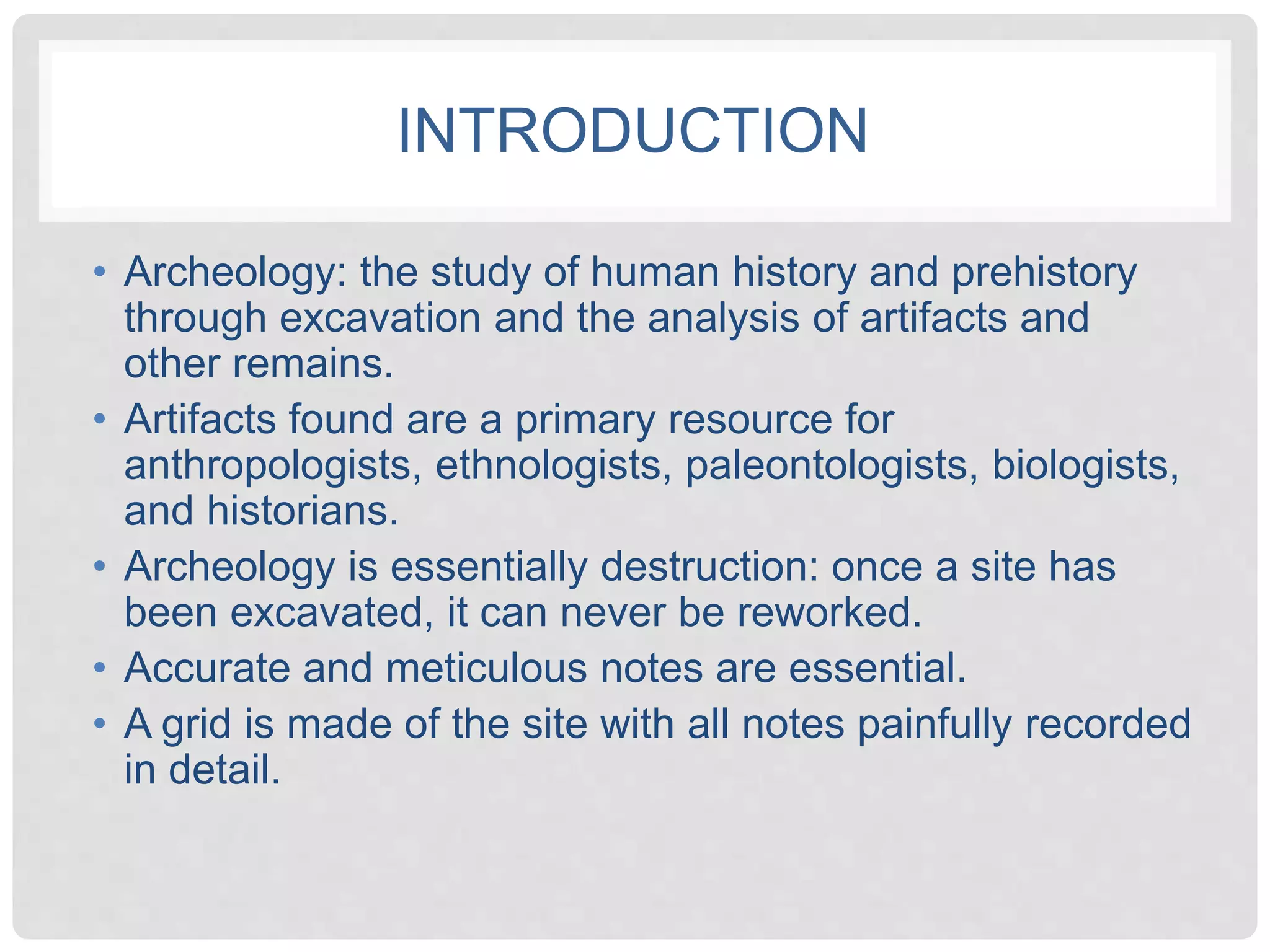 Introduction to Archeology | PPTX