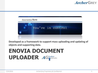 ArcherGrey ENOVIA V6 Product Uploader rev 2 2016 | PDF