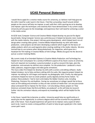 Personal Statement | PDF