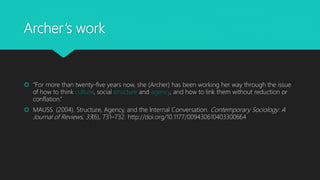 Archer’s social theories | PPTX
