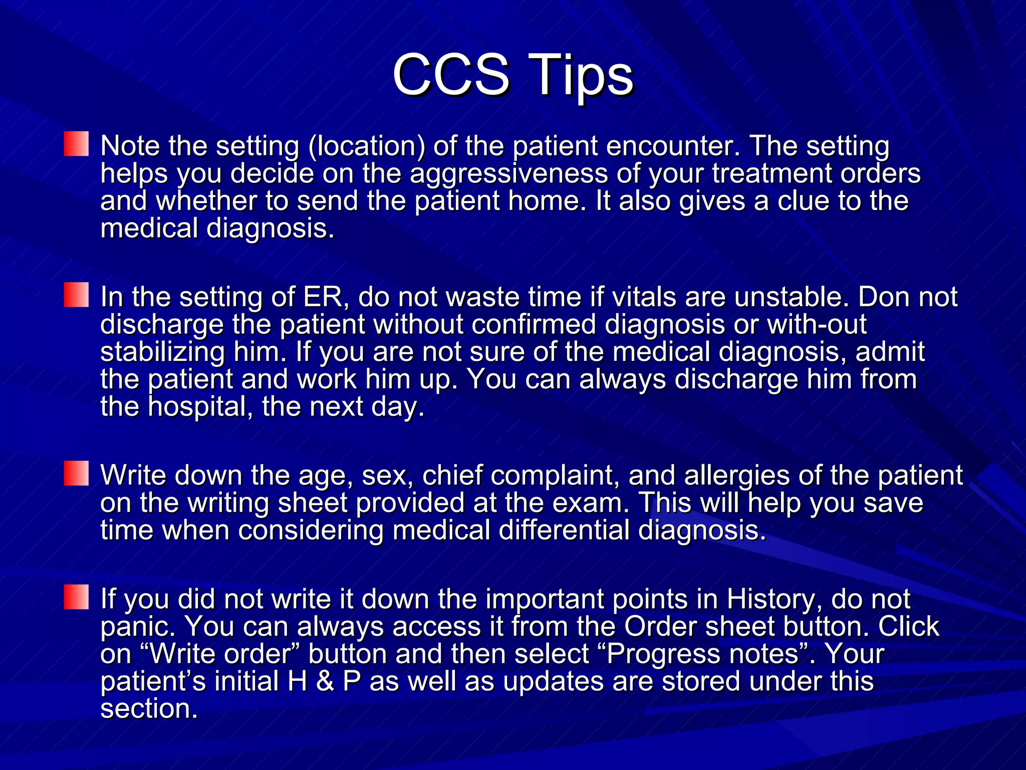 Archer USMLE Step 3 CCS workshop 2018 | PPT