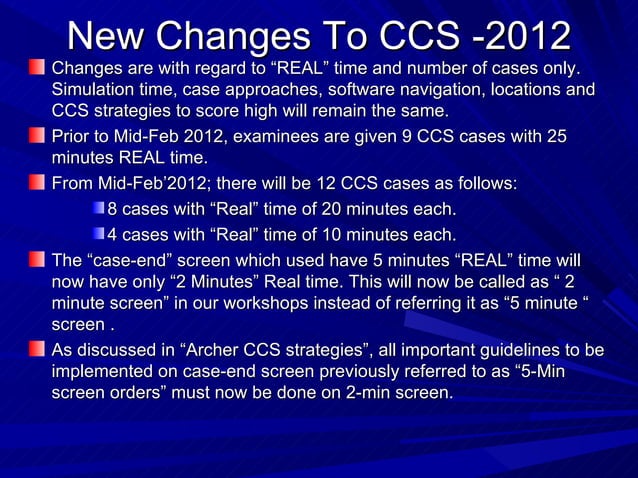 Archer USMLE Step 3 CCS workshop 2018 | PPT