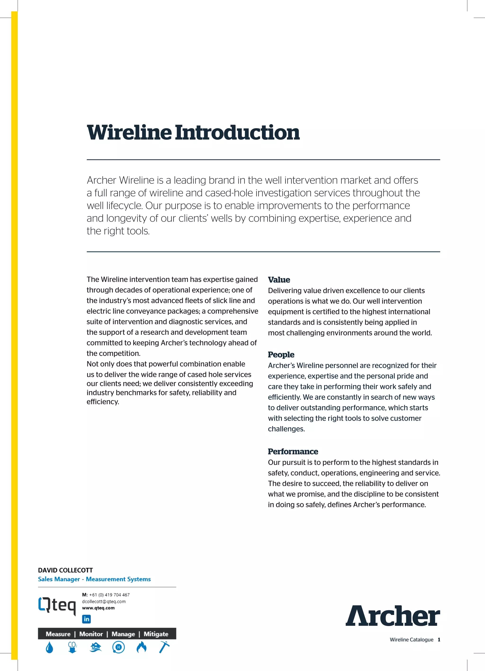 Archer Wireline Product Line | PDF