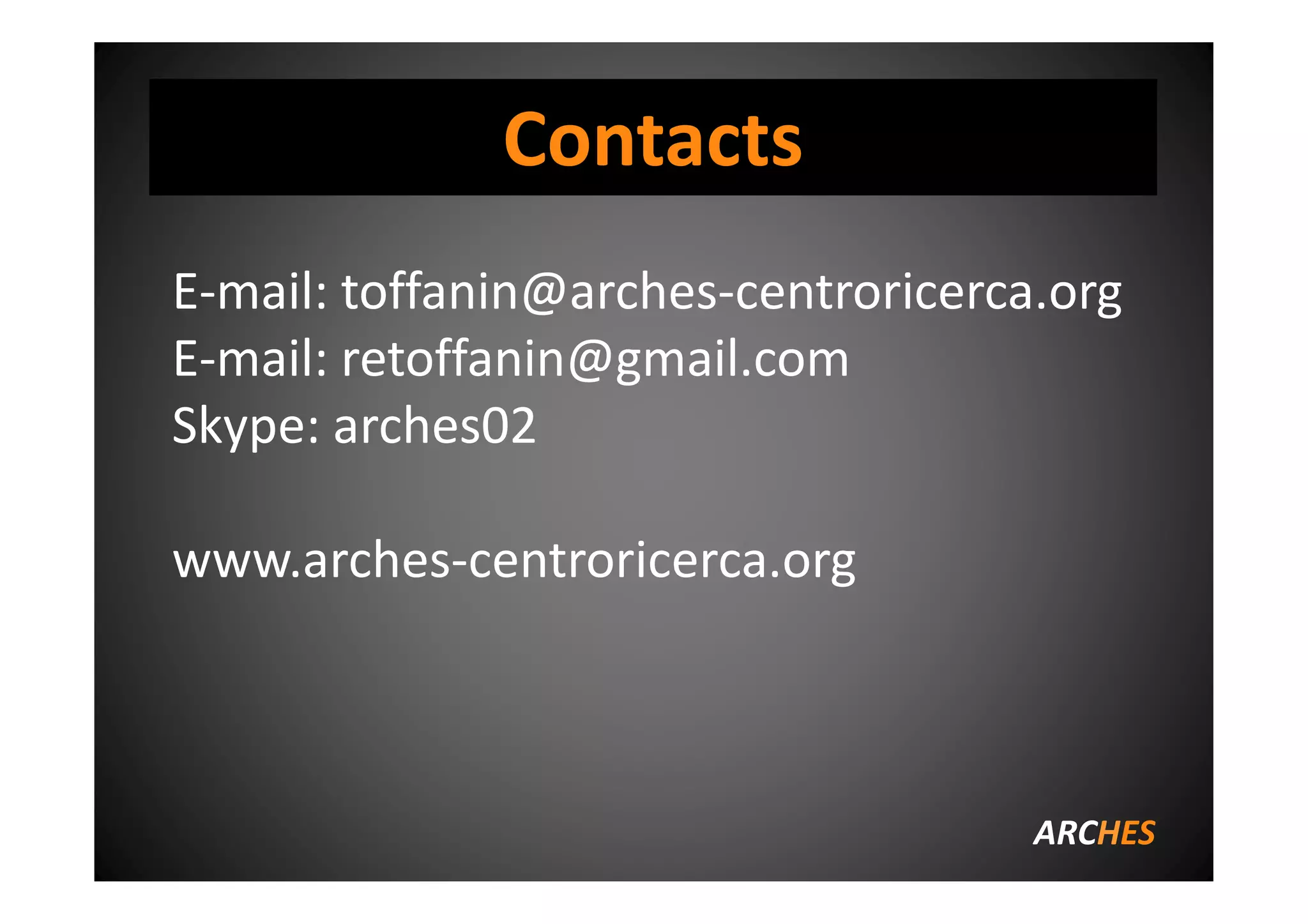 Arches innovation dialogue | PPT