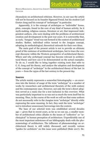 Archetypal Concept And Contemporary Architectural Criticism | PDF