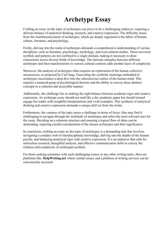 Archetype Essay. Writing Inspiration Prompts, Book Writing Tips ...