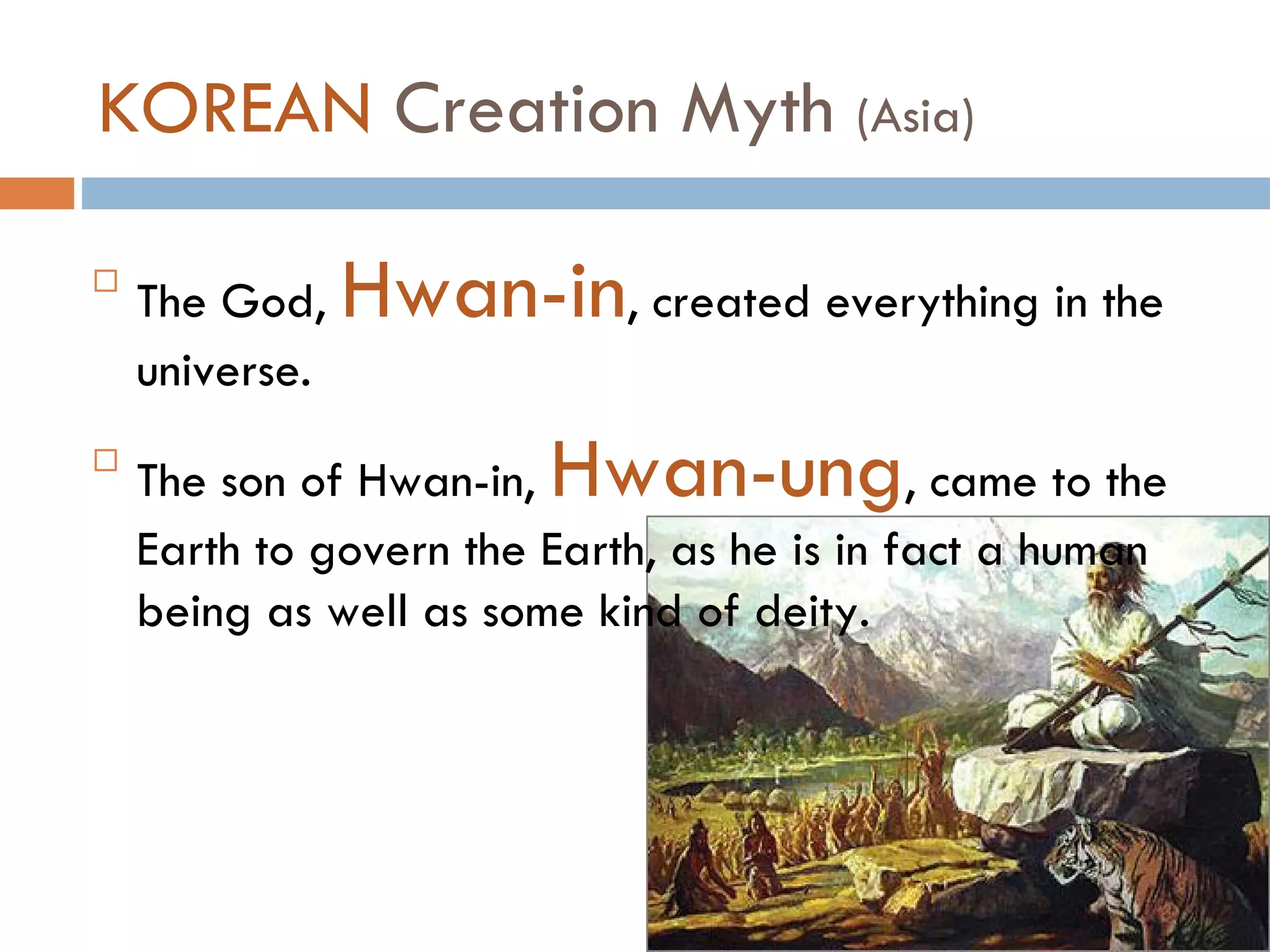 Archetypes And Creation Myth Of Different Countries (Sunwoo Park) | PPT