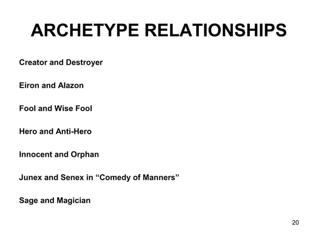 Archetypes - Part IV: The End of the Journey | PPT