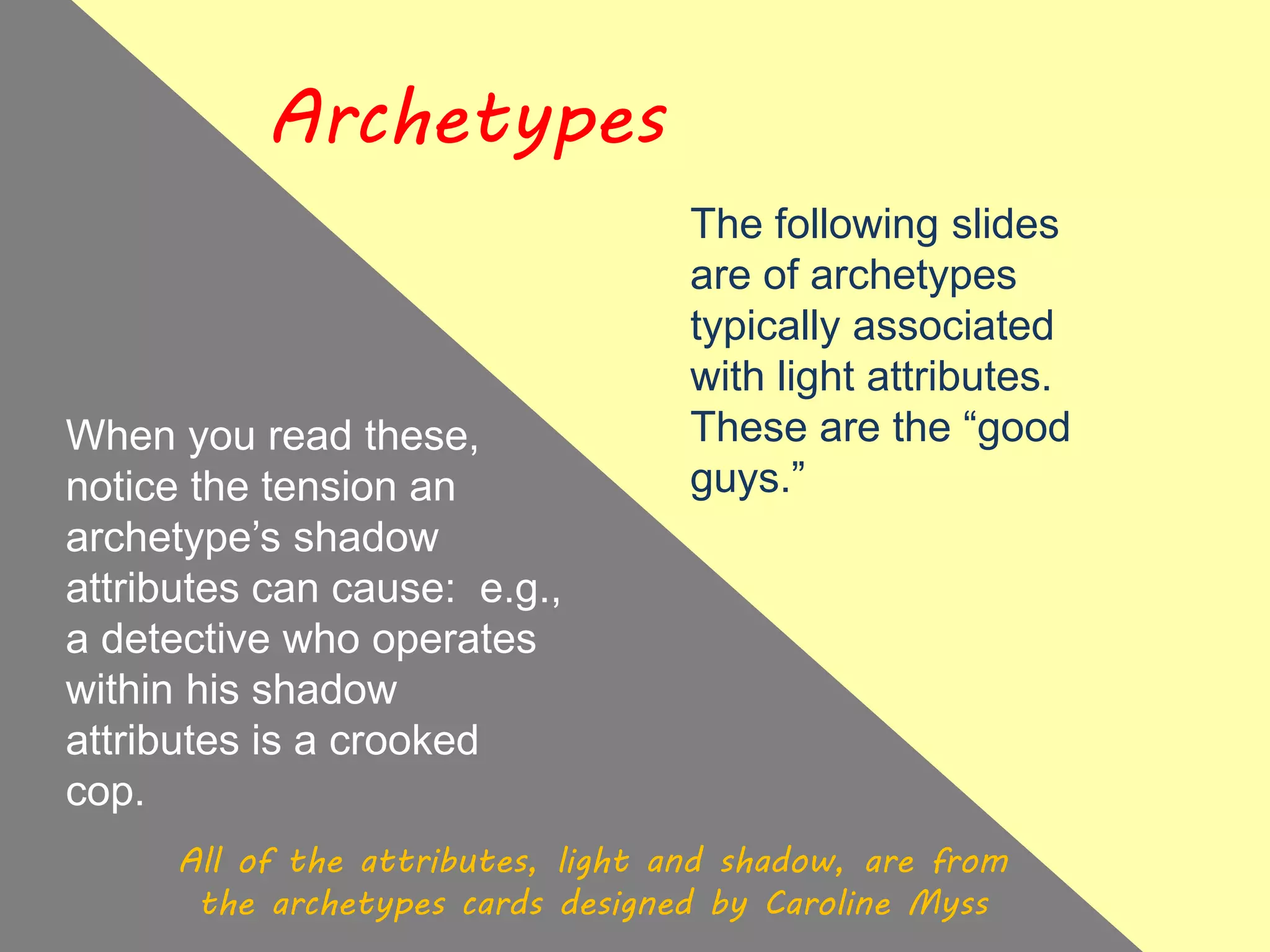Archetypes, light and shadow | PPTX