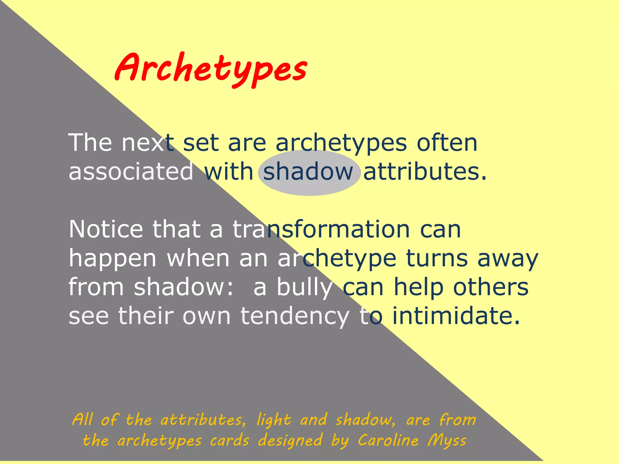 Archetypes, light and shadow | PPTX
