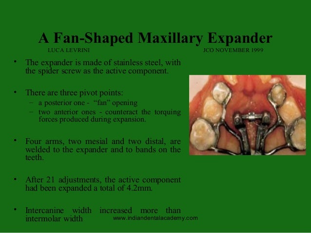 Arch expansion in orthodontics