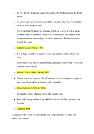 Arch form and width / for orthodontists by Almuzian | DOCX