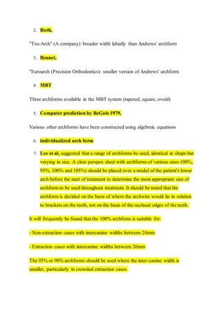 Arch form and width / for orthodontists by Almuzian | DOCX