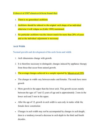 Arch form and width / for orthodontists by Almuzian | DOCX