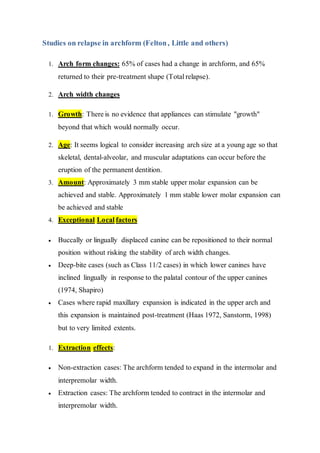 Arch form and width / for orthodontists by Almuzian | DOCX