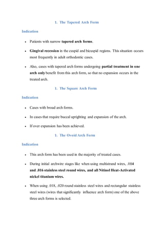 Arch form and width / for orthodontists by Almuzian | DOCX