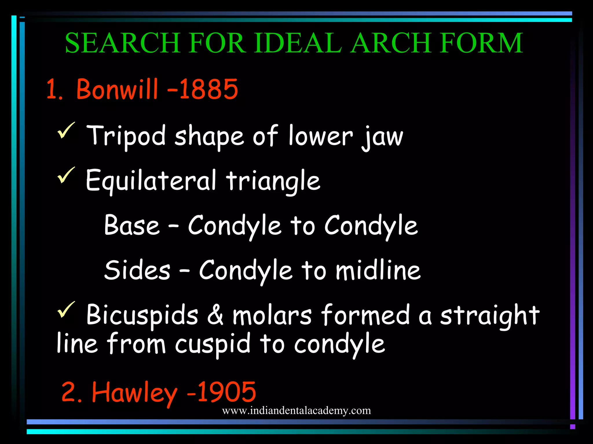 Arch forms /certified fixed orthodontic courses by Indian dental ...