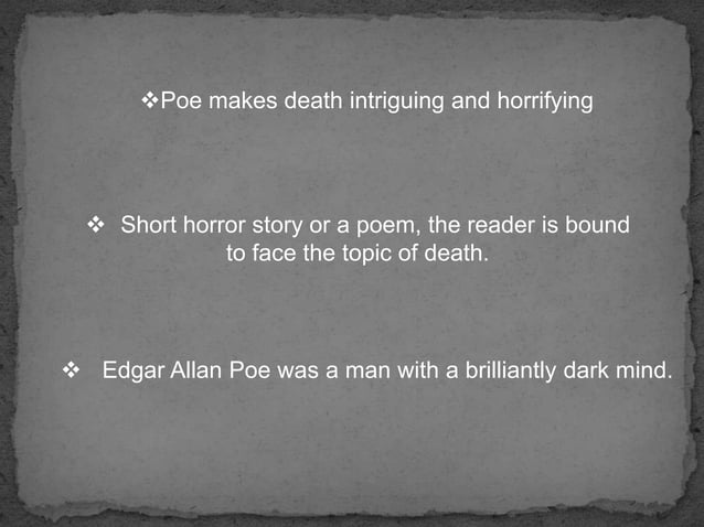 Edgar Allan Poe: A Brilliantly Dark Mind | PPT