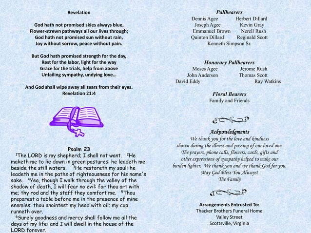 Archie jackson Homegoing Celebration Program | PPT