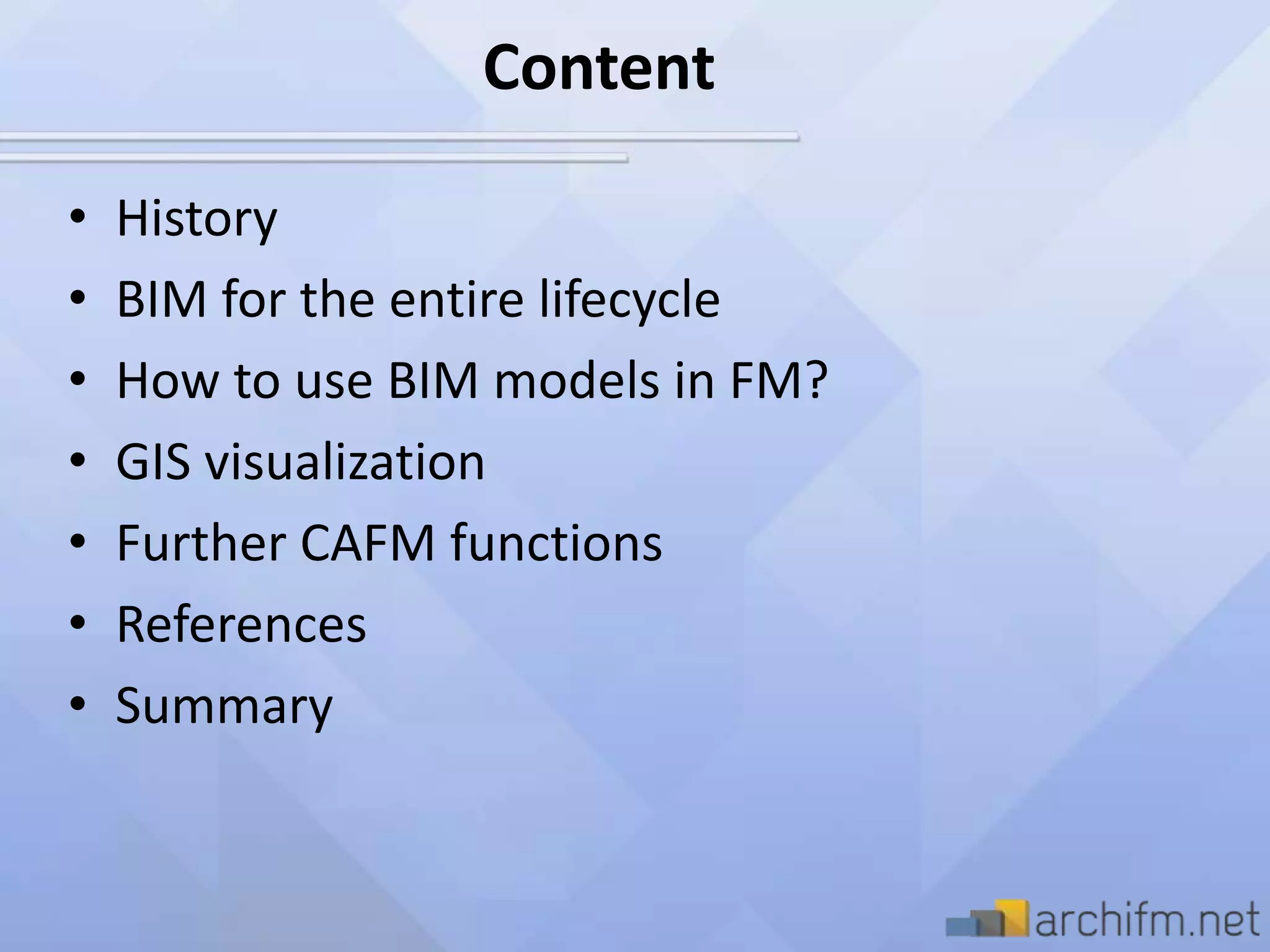 archifm.net a BIM based CAFM solution | PPTX