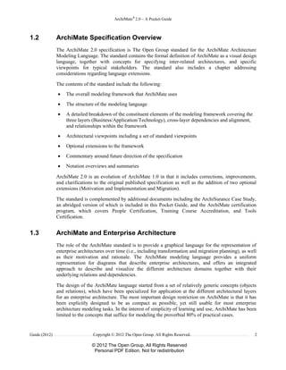 ArchiMate2.0 A Pocket Guide The Open Group, All Rights Reserved ...