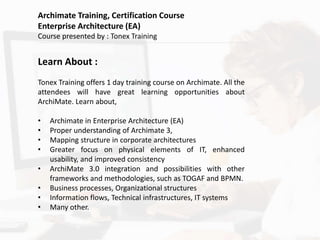 ArchiMate Training, Enterprise Architecture (EA), ArchiMate 3 ...