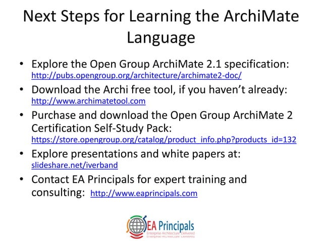 An Introduction to Enterprise Architecture Visual Modeling with The ArchiMate 2.1 Language | PPT