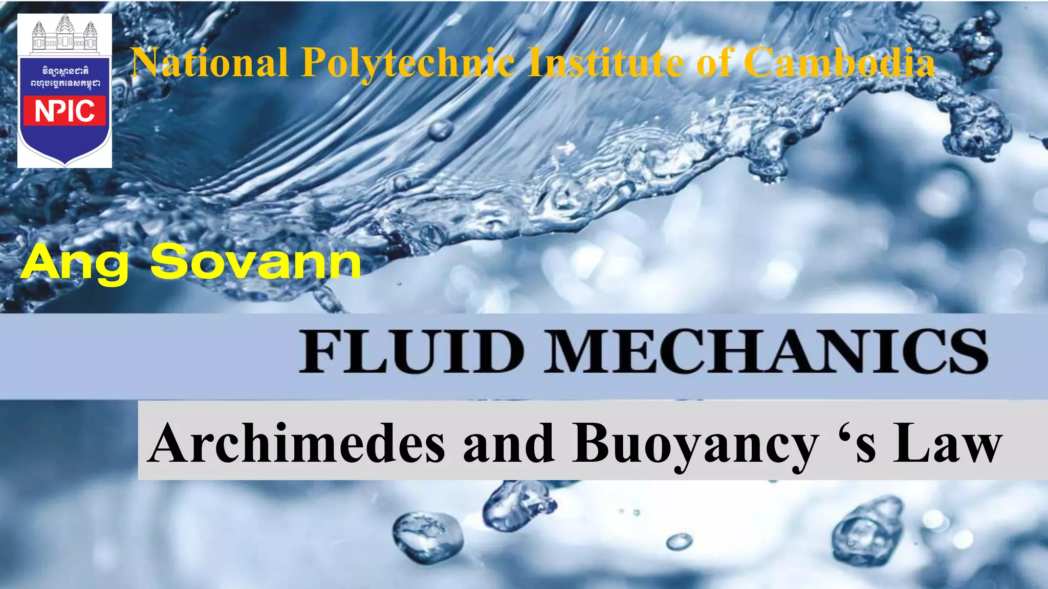 Fluid mechanic: Archimedes and buoyancy's principles | PDF