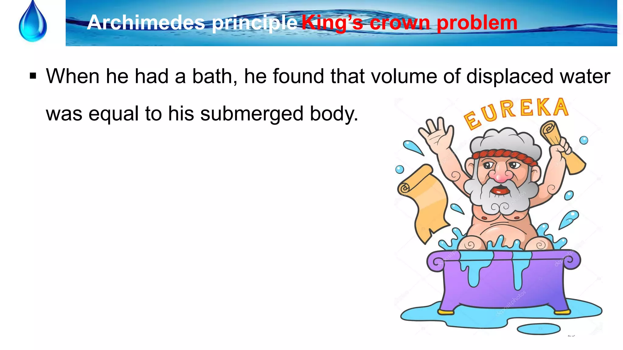 Fluid mechanic: Archimedes and buoyancy's principles | PDF