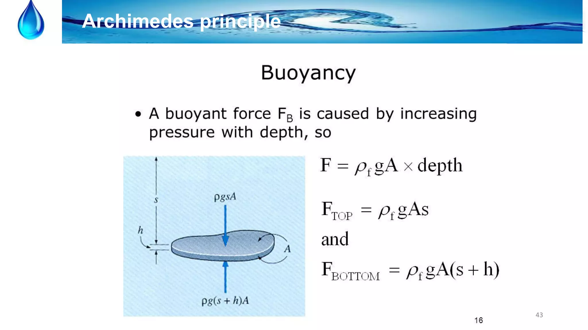 Fluid mechanic: Archimedes and buoyancy's principles | PDF