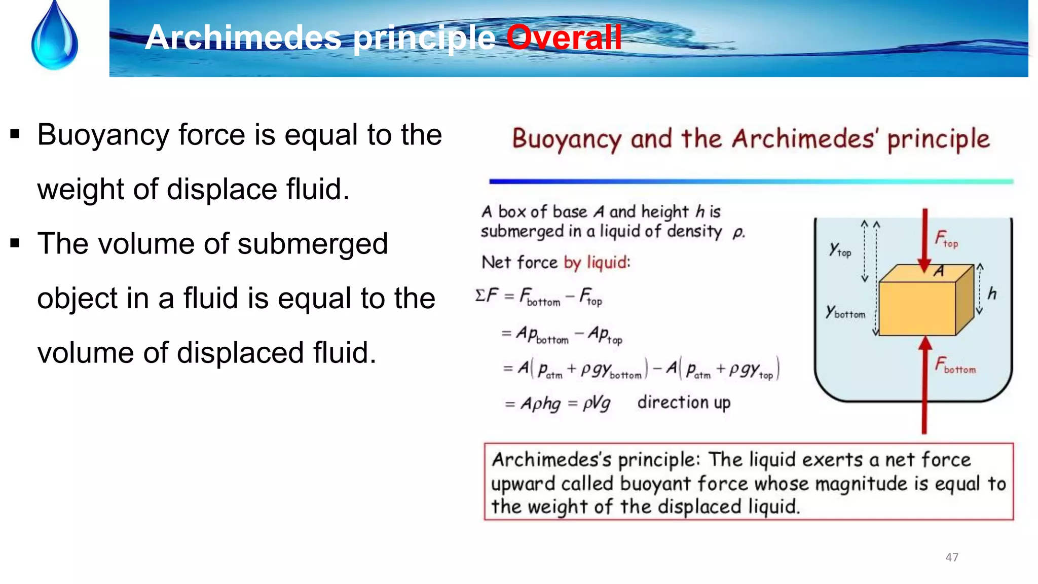 Fluid mechanic: Archimedes and buoyancy's principles | PDF
