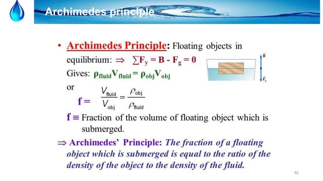 Fluid mechanic: Archimedes and buoyancy's principles | PDF