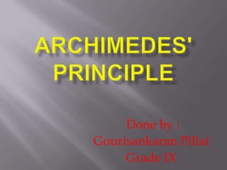 Archimedes' principle | PPTX