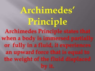 Archimedes' principle | PPTX