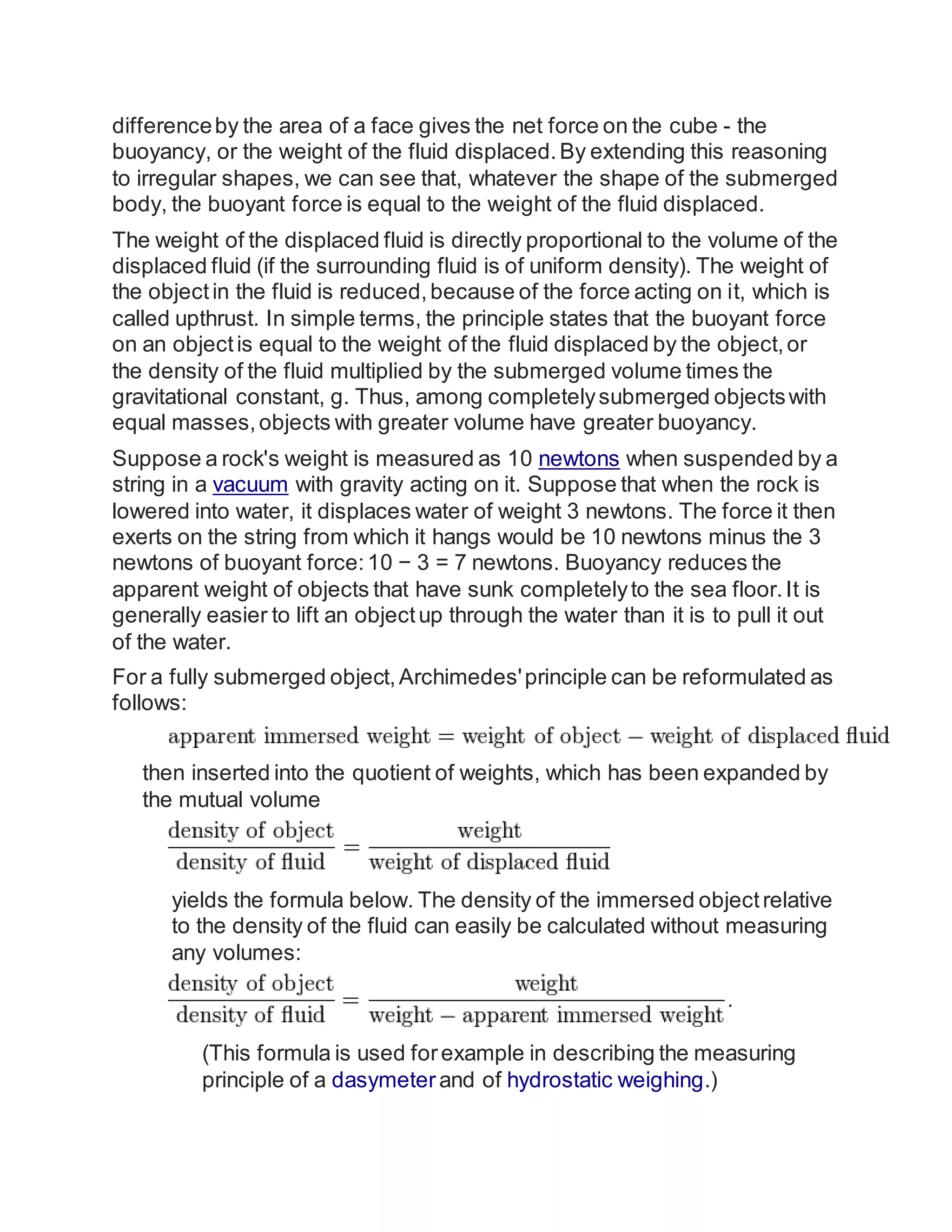 Archimedes' principle | DOCX