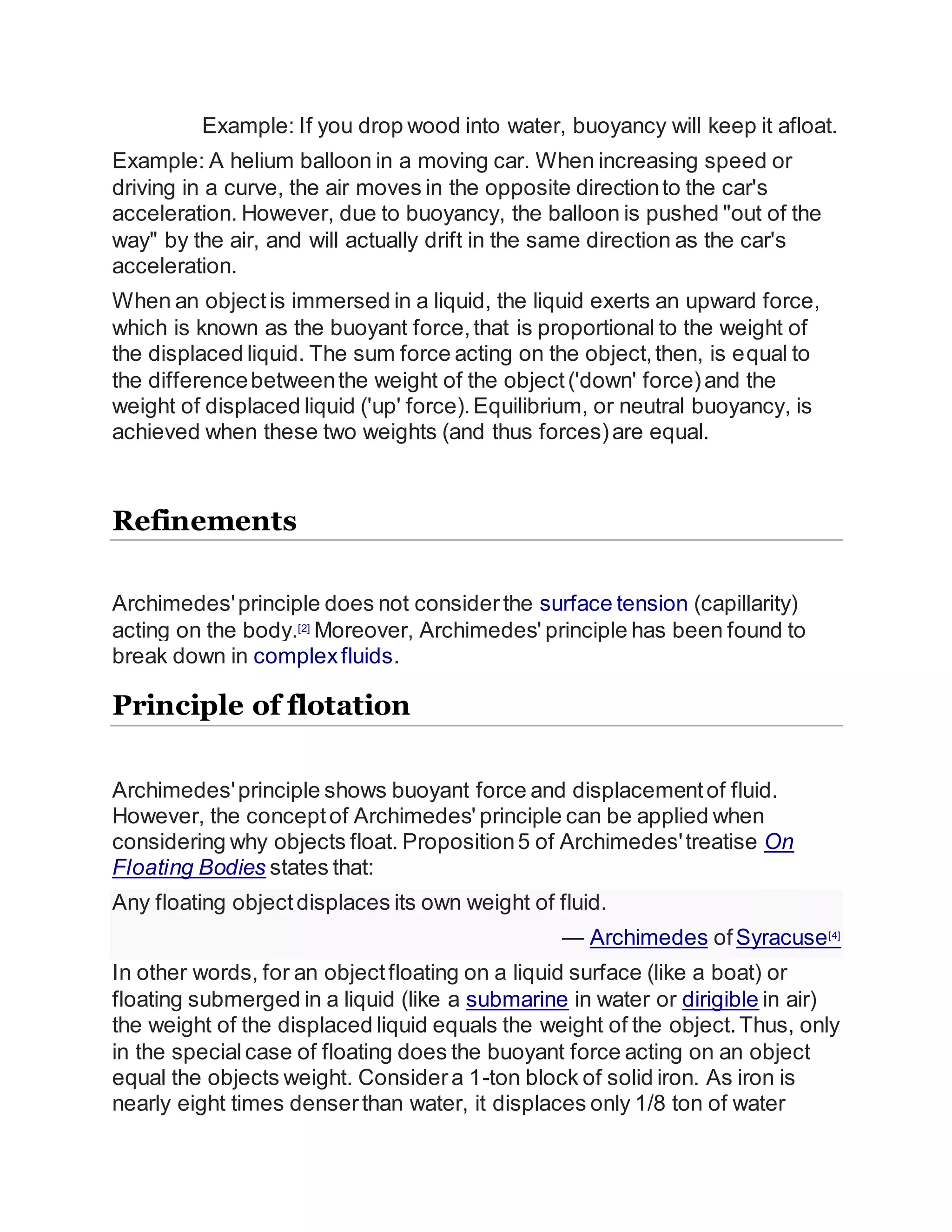 Archimedes' principle | DOCX