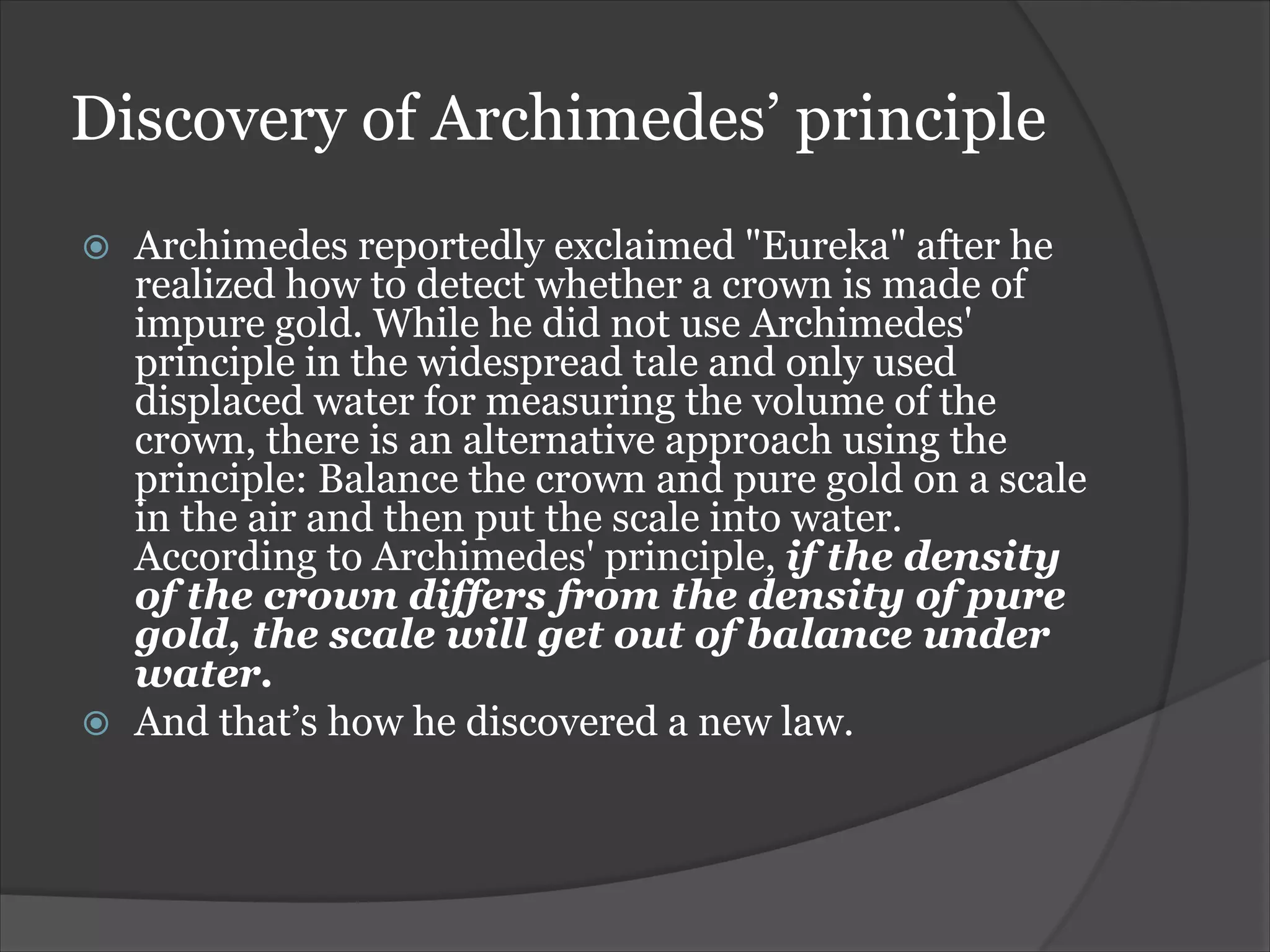 Archimedes' principle explained | PDF
