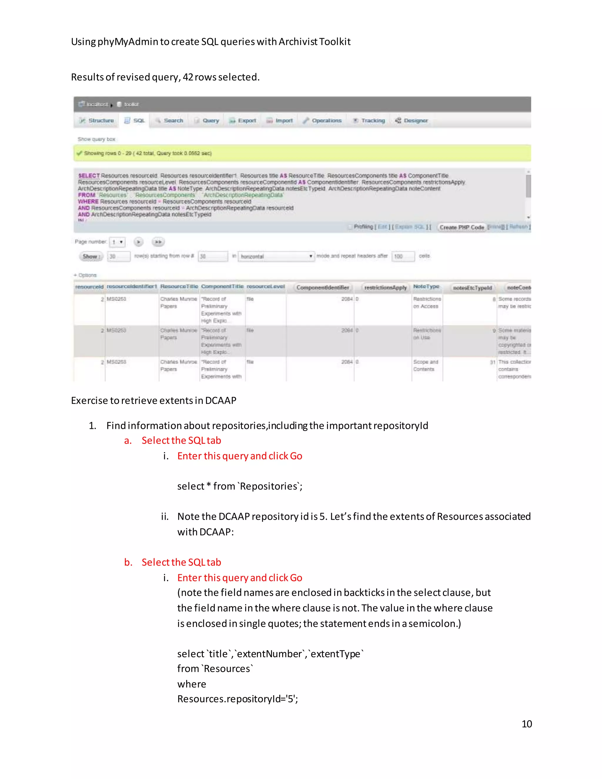Archivists toolkit SQL - a tutorial | PDF
