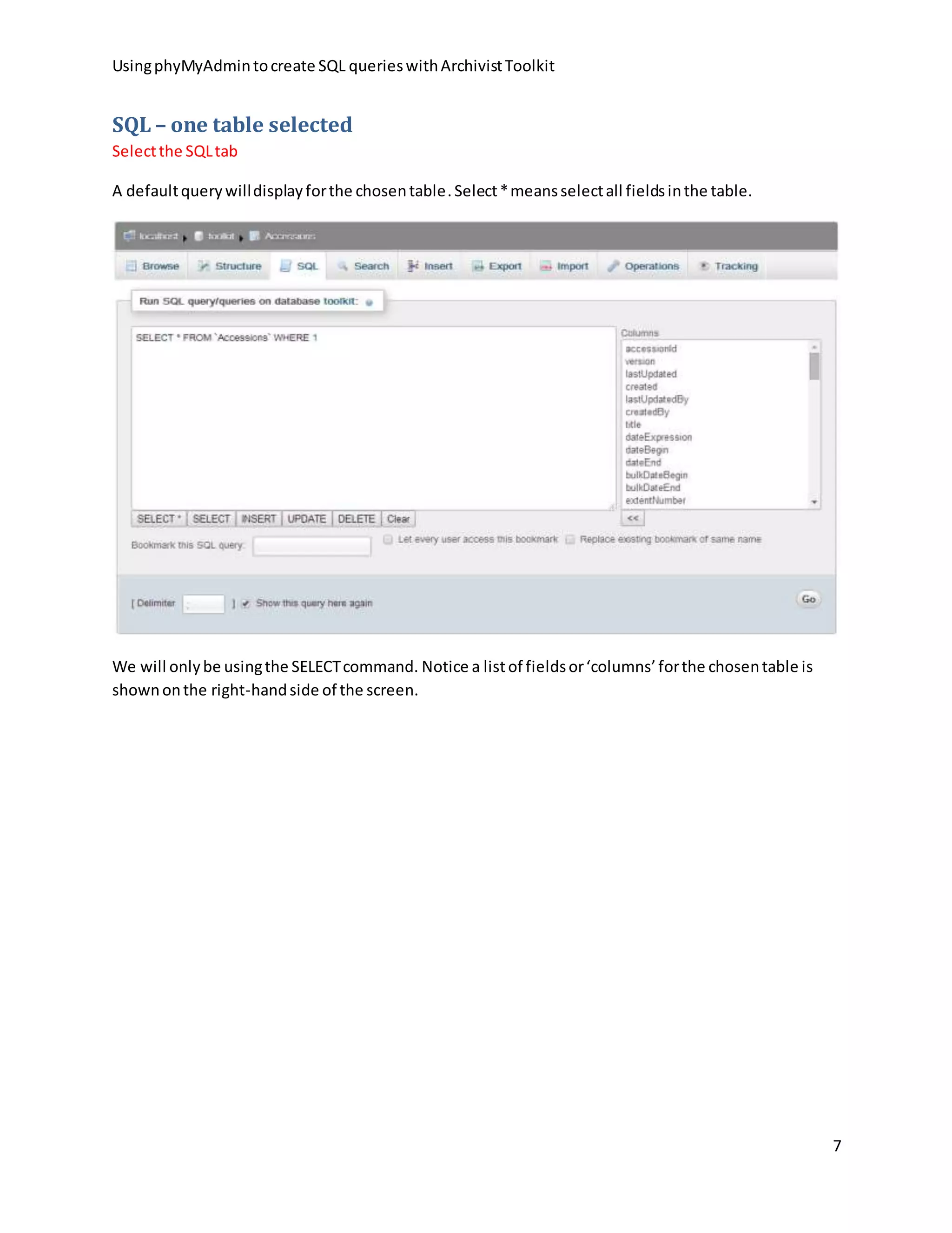 Archivists toolkit SQL - a tutorial | PDF