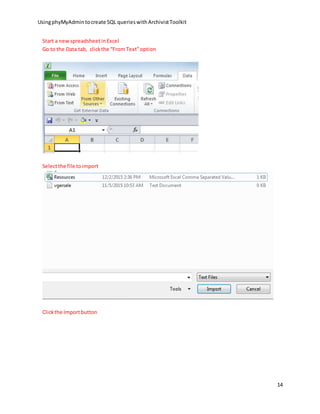 Archivists toolkit SQL - a tutorial | PDF