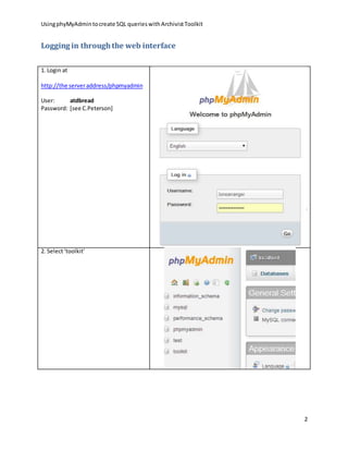 Archivists toolkit SQL - a tutorial | PDF