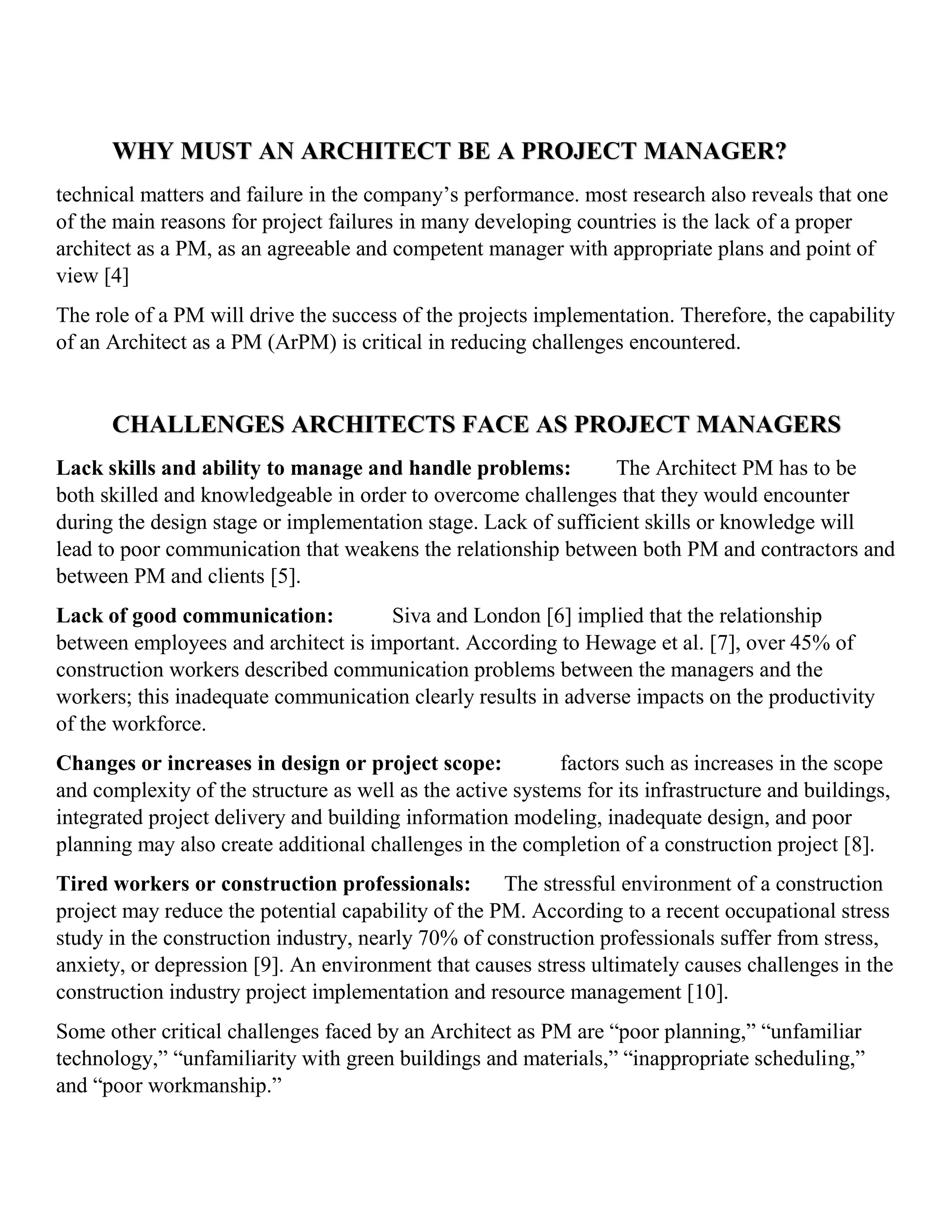 Architect as a project manager | PDF