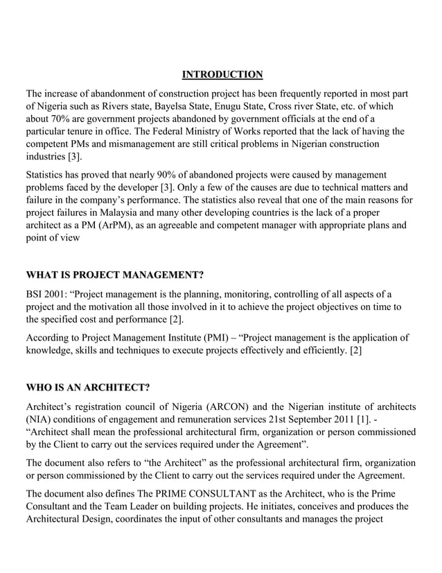 Architect as a project manager | PDF